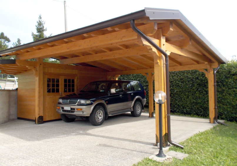 Porticati e tettoie in legno per auto - Miscia Coperture in legno ...